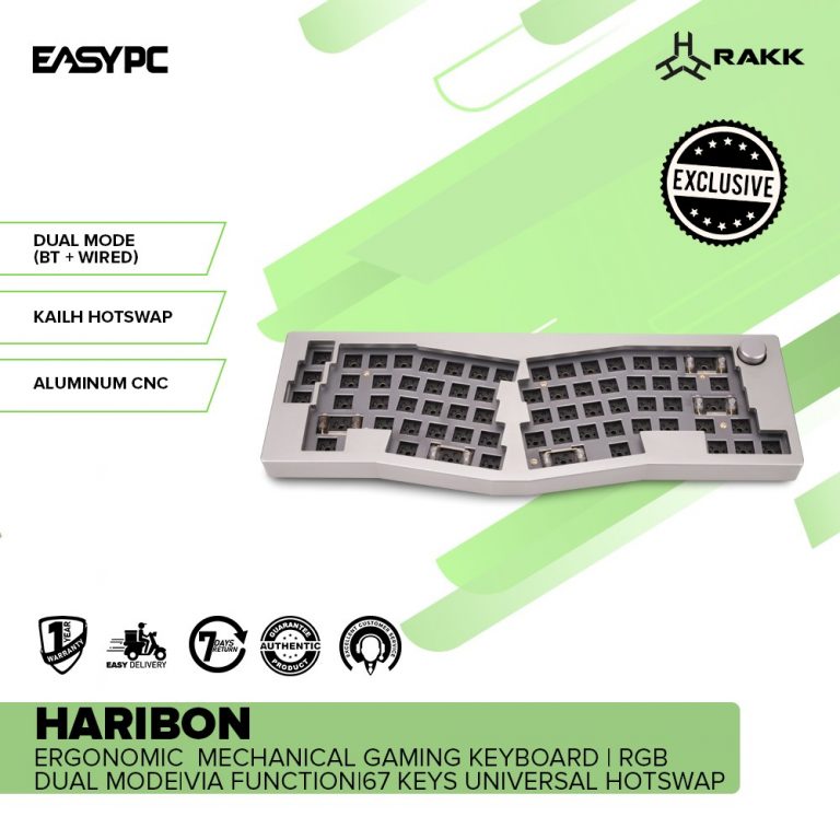 RAKK HARIBON Ergonomic Mechanical Gaming Keyboard|RGB|Dual Mode|VIA ...