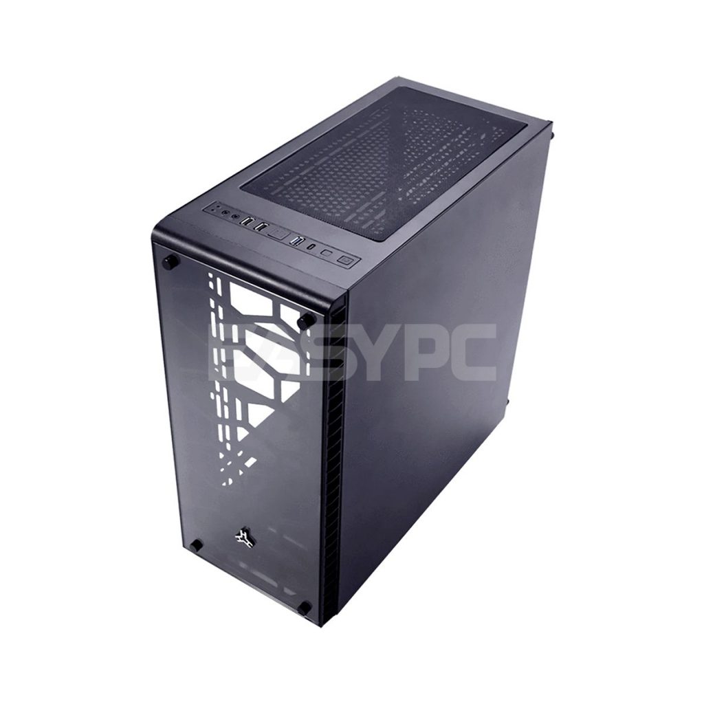 Rakk Hawani PC Gaming Case White/Black Mid Tower Tempered Glass ...