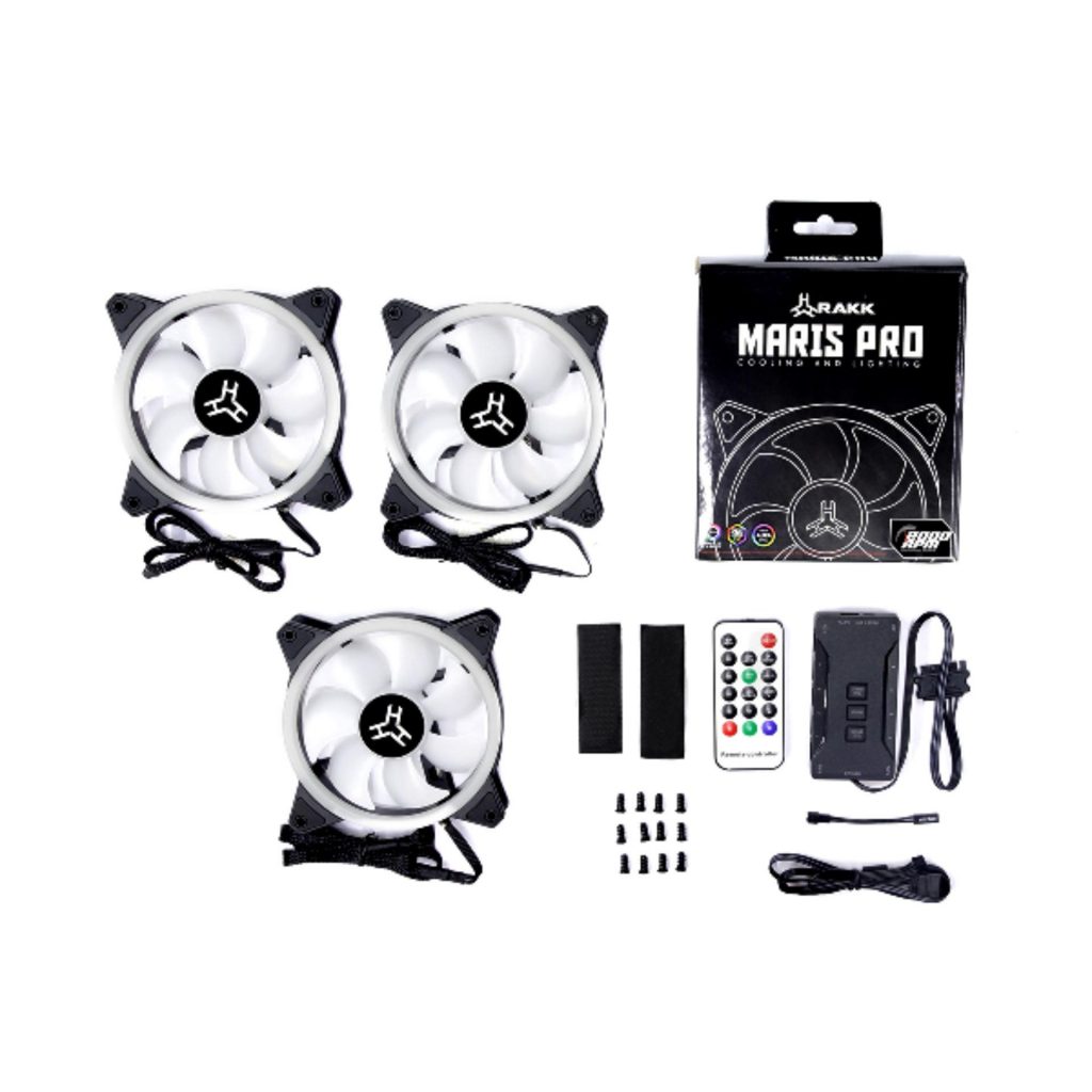 RAKK Maris Pro PC Lighting Kit 3x120mm Fan RGB - Rakk
